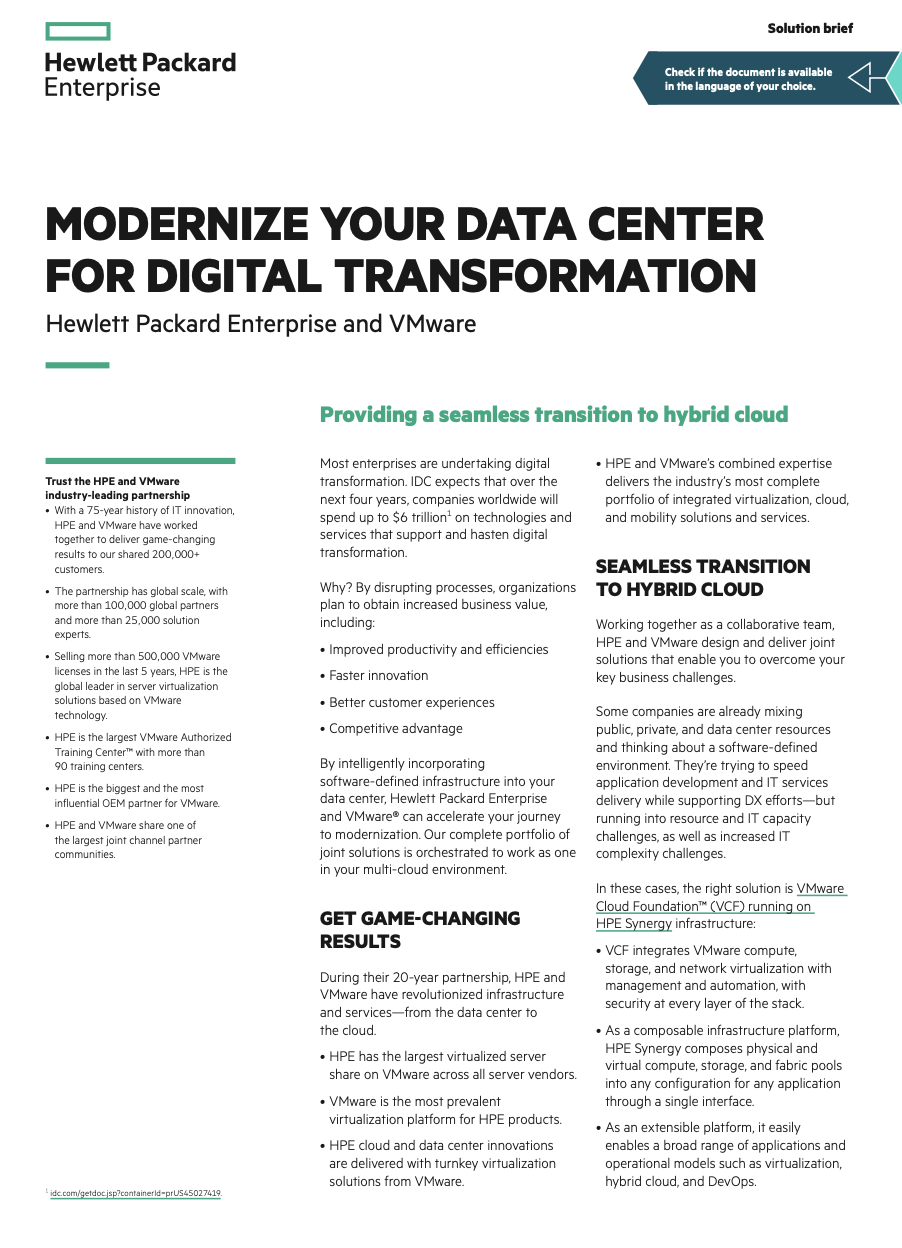 Modernize Your Data Center For Digital Transformation - UNITECH COMPUTERS Modernize Your Data Center For Digital Transformation - UNITECH COMPUTERS