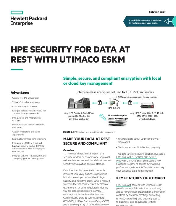Hpe Security For Data At Rest With Ultimaco Eskm Unitech Computers