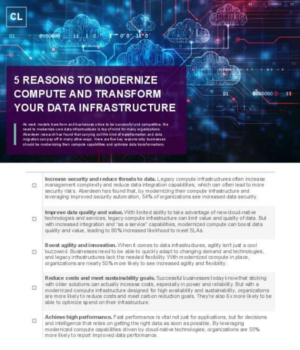 5 Reasons To Modernize Compute and Transform Your Data Infrastructure ... 5 Reasons To Modernize Compute and Transform Your Data Infrastructure ...